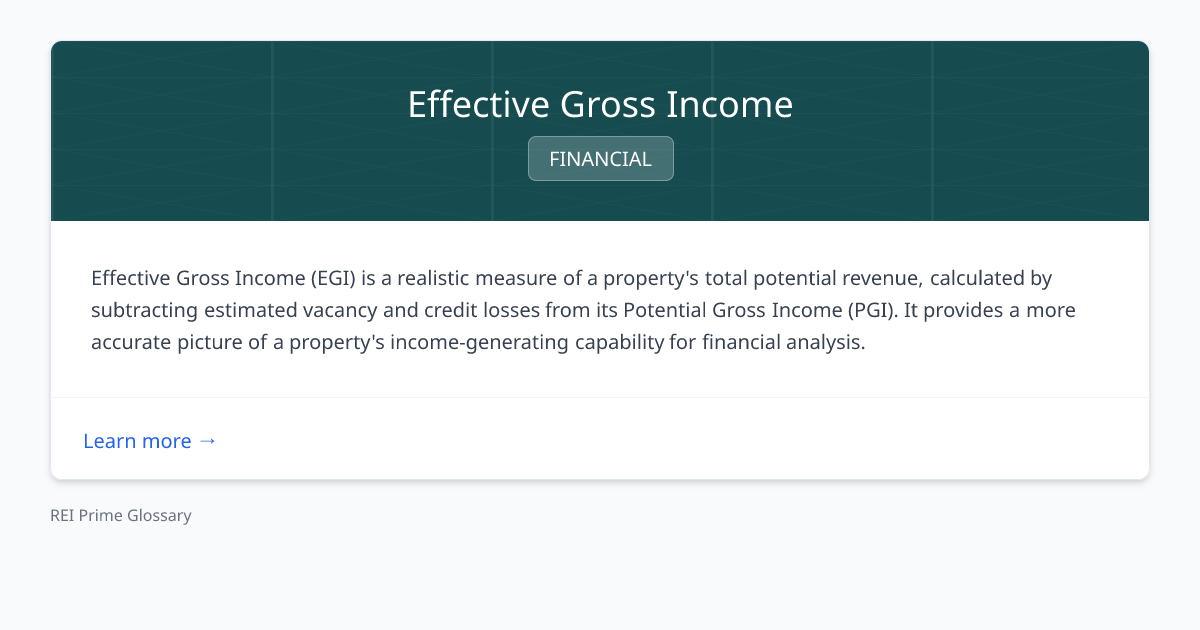 Effective Gross Income (EGI) Guide for Real Estate Investors | REI Glossary